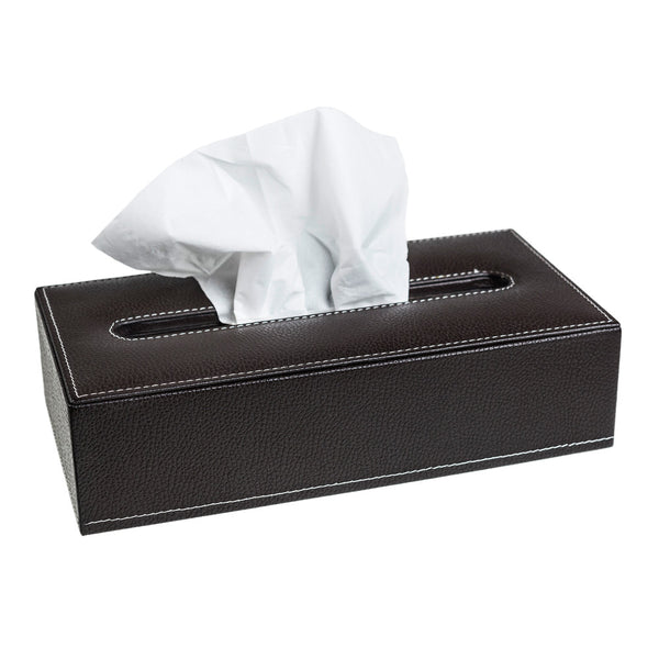 Kleenera rectangular hecha en piel y madera - Perré hecho a mano